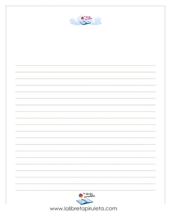 Hojas de escritura para descargar e imprimir - La libreta piruleta