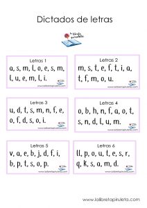 Tarjetas de dictado de letras y sílabas - La libreta piruleta