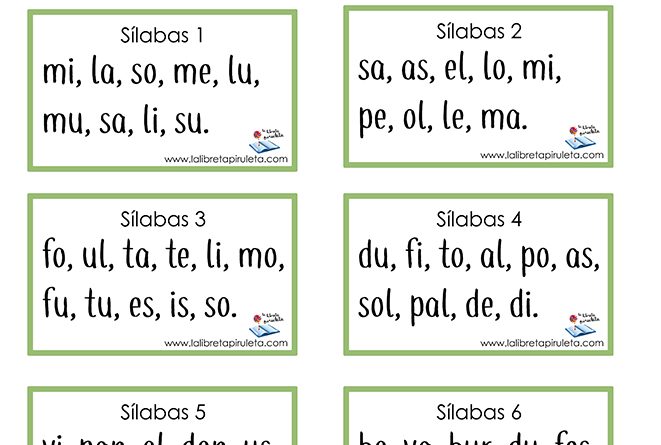 Tarjetas de dictado de letras y sílabas - La libreta piruleta