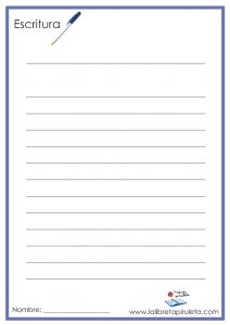 Hojas de escritura para descargar e imprimir - La libreta piruleta
