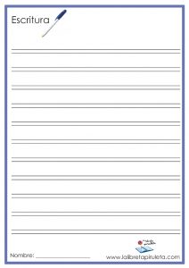Hojas de escritura para descargar e imprimir - La libreta piruleta