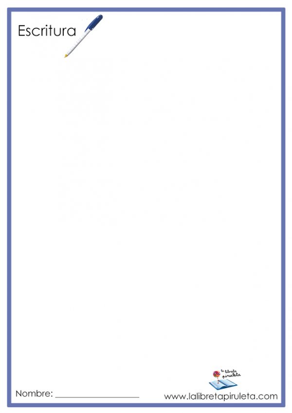 Hojas de escritura para descargar e imprimir - La libreta piruleta