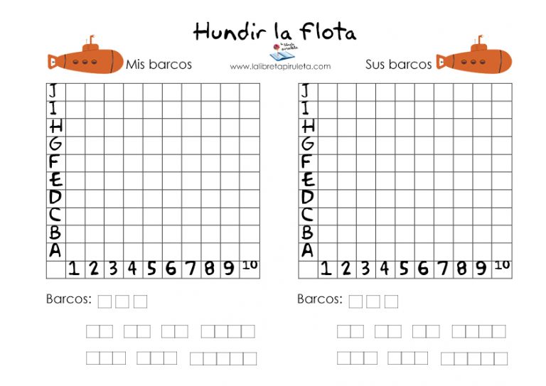 Juego matemático: HunDir la flOtA - La libreta piruleta
