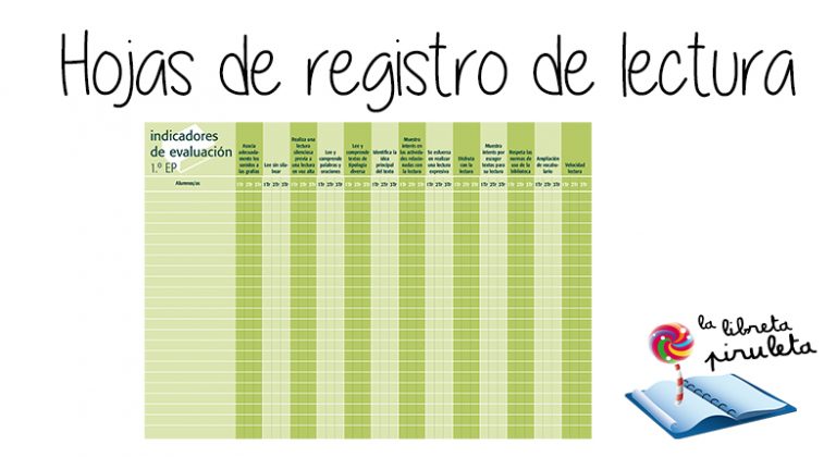 ️ Hojas de ReGiStRo para LECTuRA - La libreta piruleta